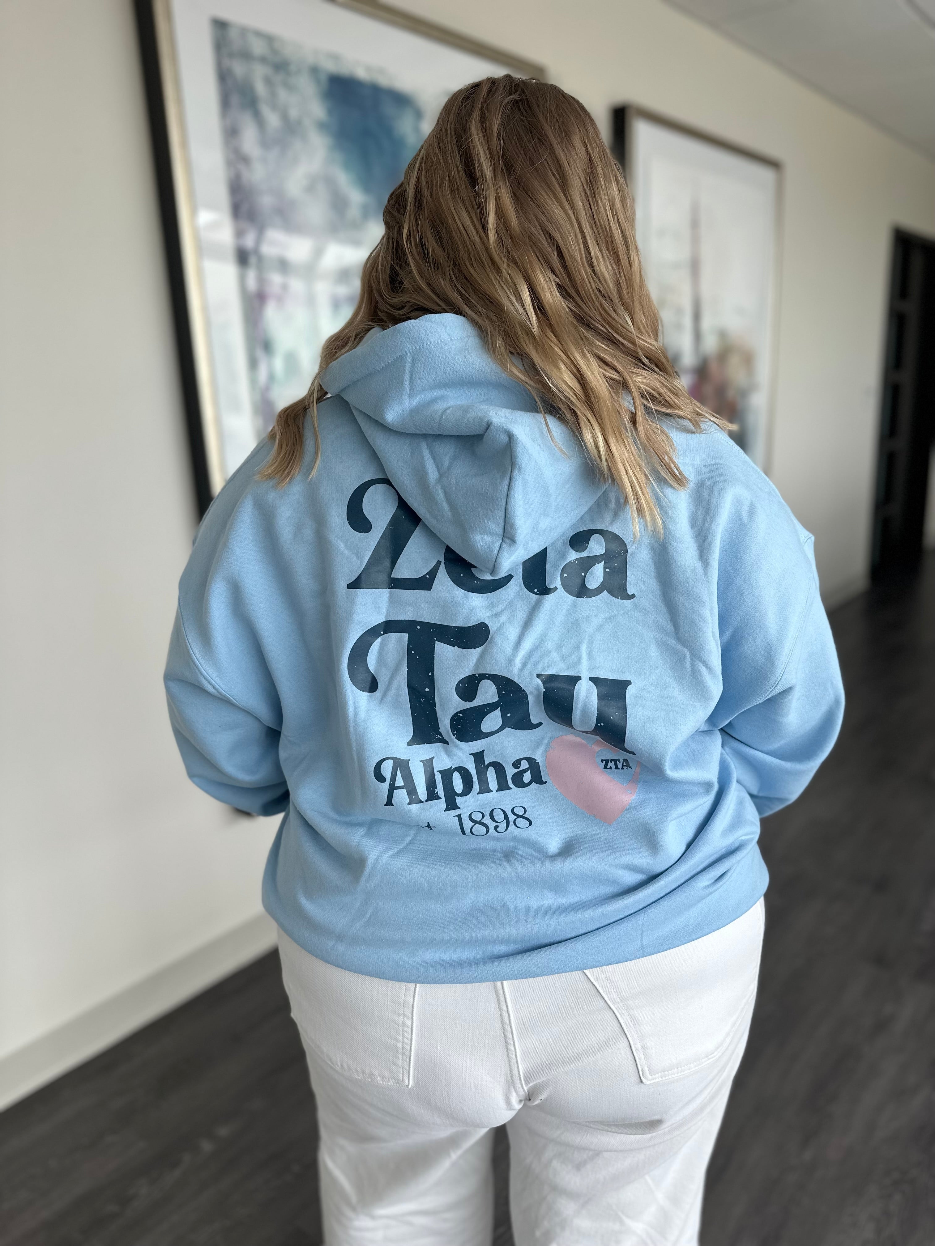 Zeta Tau Alpha Powder Blue Hoodie – Crown & Co.